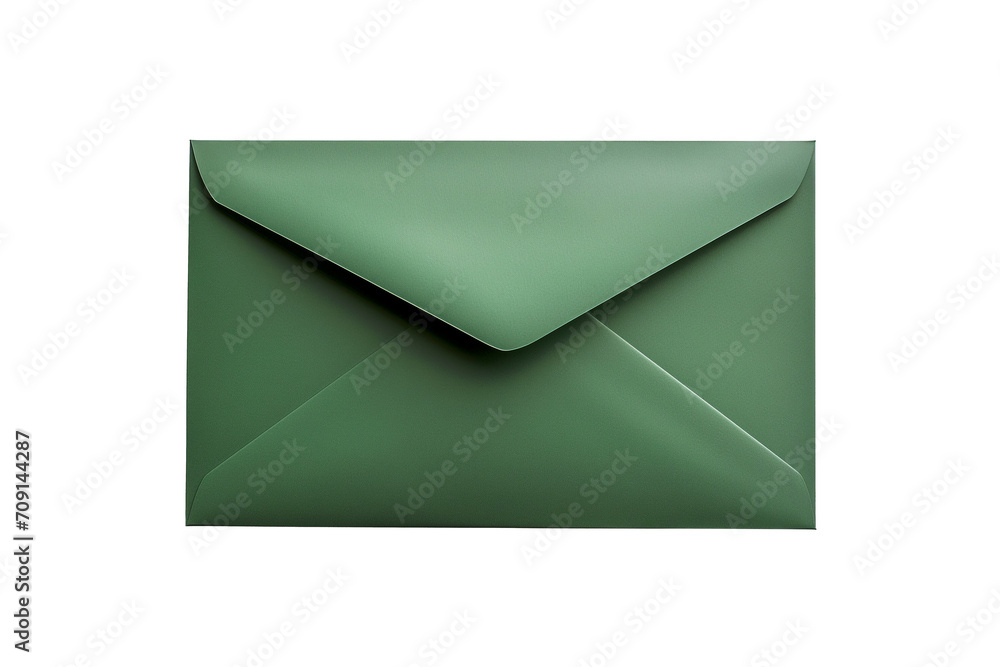 Blank green envelope mockup isolated on transparent background. PNG ...