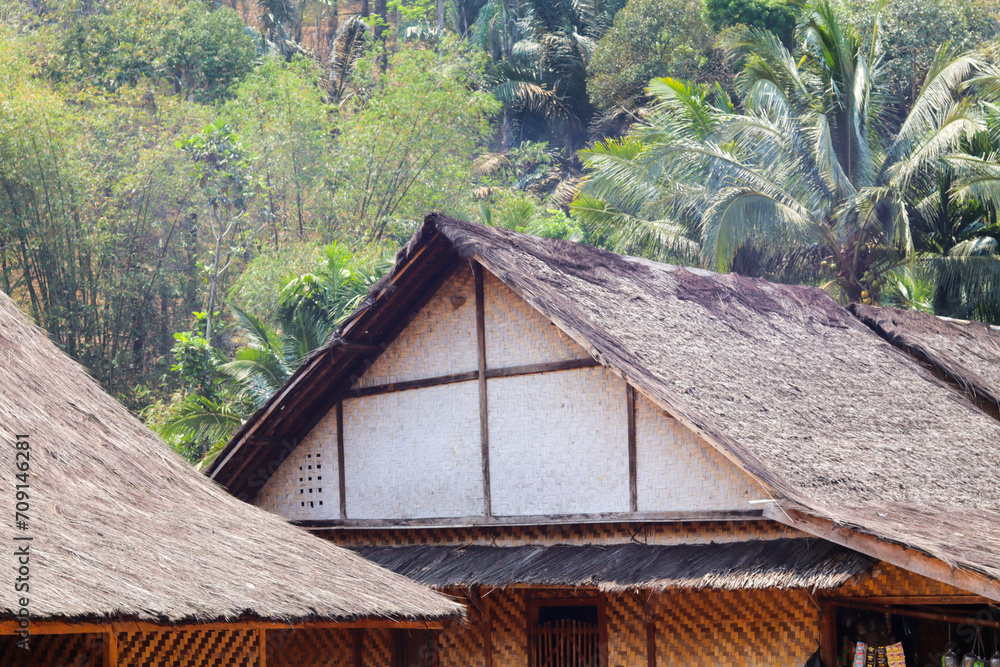 the concept of an environmentally friendly Baduy house roof, made from ...