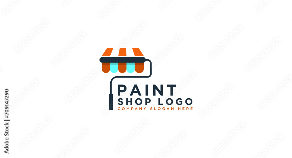 Paint Shop Logo Design vector illustration. Stock Vector | Adobe Stock