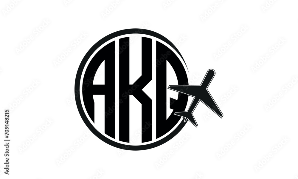 AKQ three initial letter circle tour & travel agency logo design vector ...