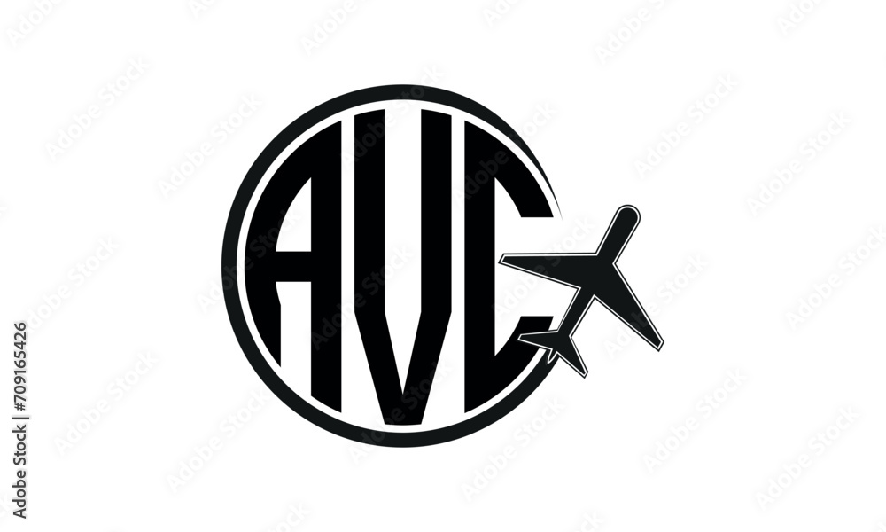 AVC three initial letter circle tour & travel agency logo design vector ...