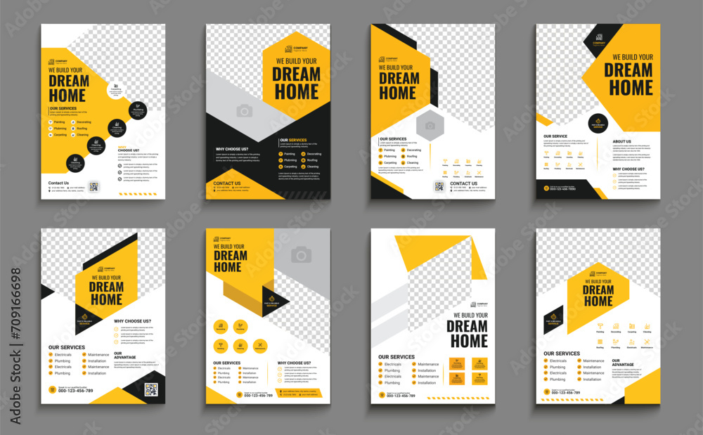 Construction mega business flyer bundle, contractor flyer design ...