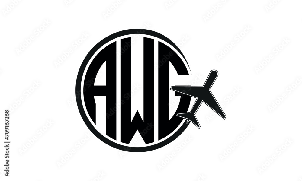 AWG three initial letter circle tour & travel agency logo design vector ...