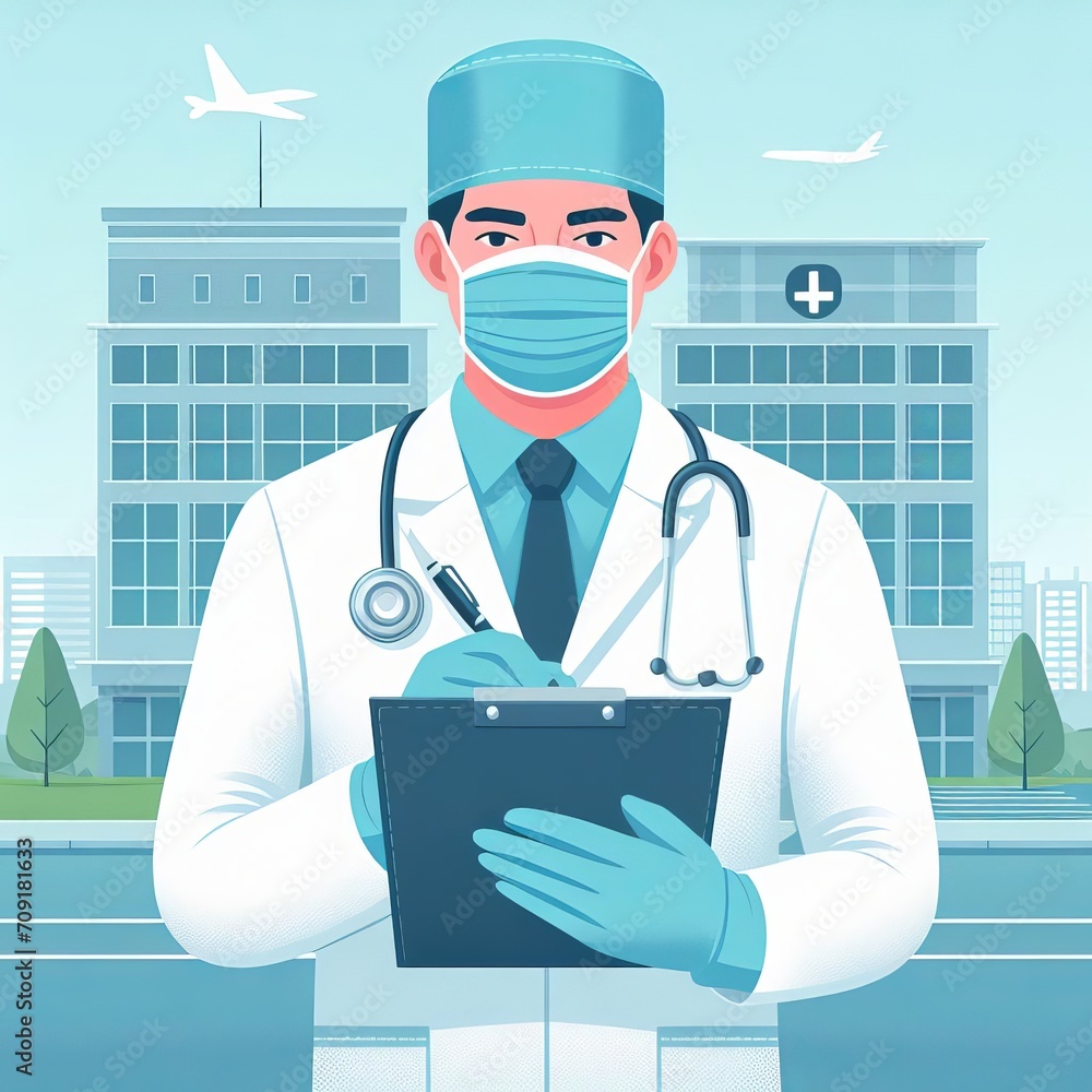 Doctor character background World Health Day medical care concept ...