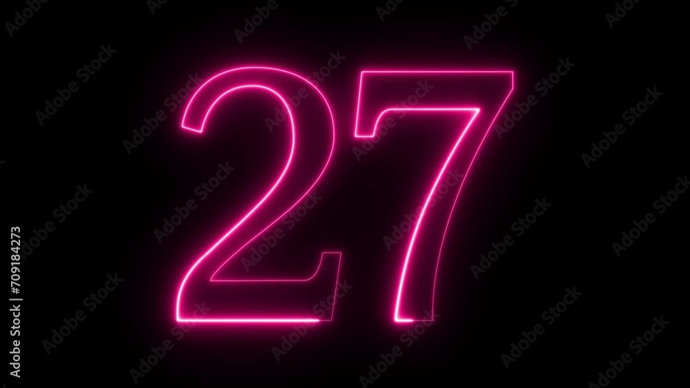 Number on Neon loop animation. frame video 4K shiny number, Neon Number ...