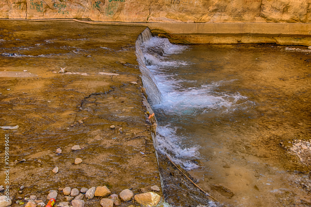 Todra River as it passes through the Todra Gorges in Morocco. Stock ...