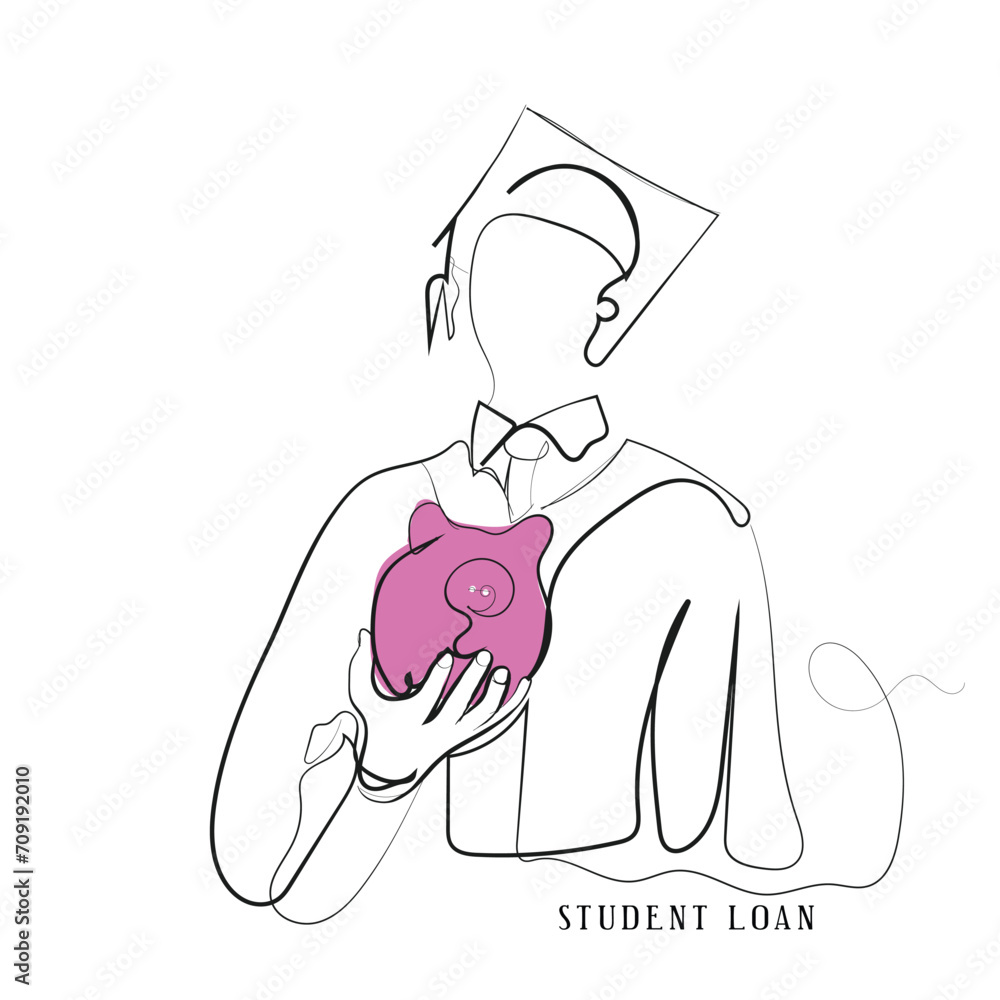hand drawn line art vector of student loan concept. loan sharks and ... hand drawn line art vector of student loan concept. loan sharks and ...