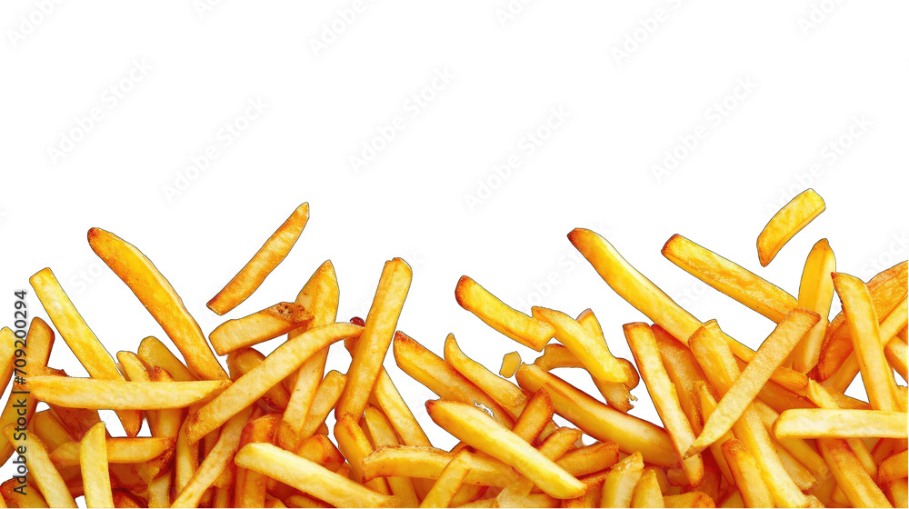 French fries graphic border, bottom aligned. Transparent background ...