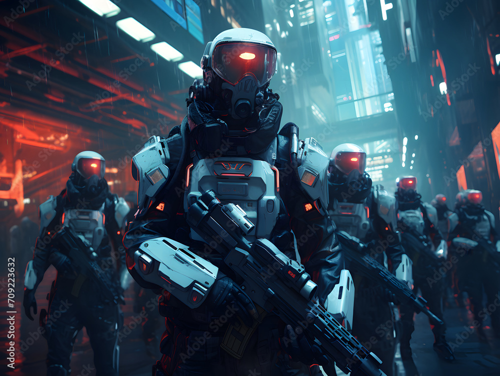 A squad of fierce, armored warriors, including a fictional character ...