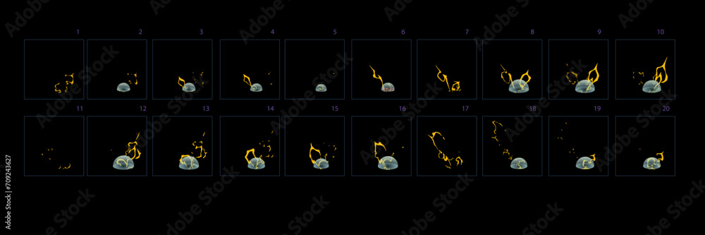 Thunderbolt fx animation effect. Lighting animation. Burst effect ...