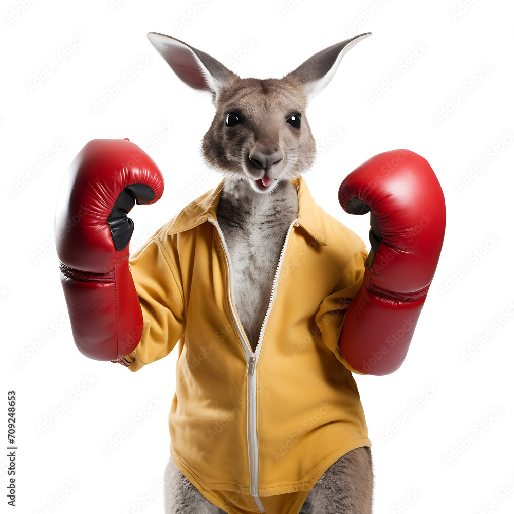 Boxer kangaroo on transparent background PNG. Fun animal concept. Funny ...