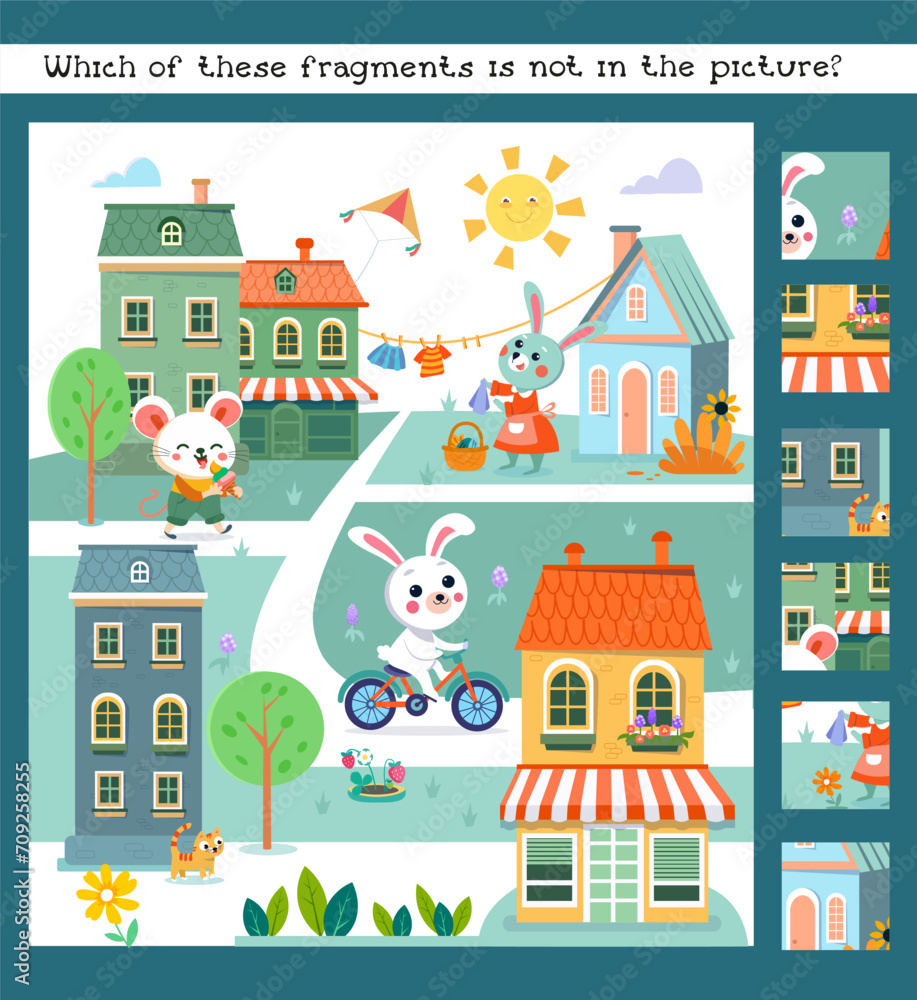 Find hidden fragments in picture. Educational puzzle game for kids ...