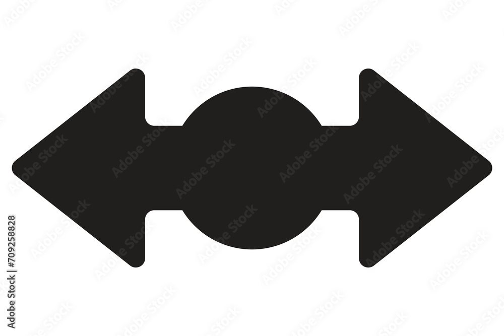 Rounded bullet point circle, double arrow. A two-way black marker ...