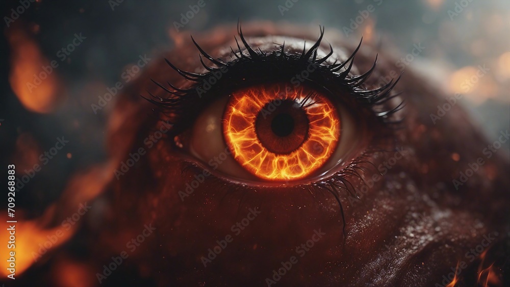 eyes of the fire An illustration of burning demonic eye demon Stock ...