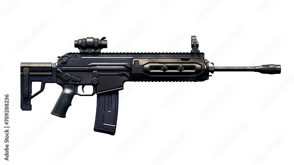 Assault rifle isolated in transparent background. Stock Illustration ...