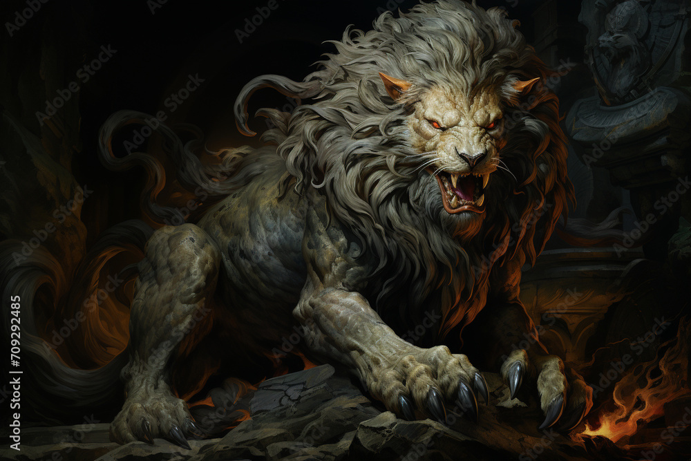 The fierce Chimera, a mythical hybrid of lion, goat, and serpent ...