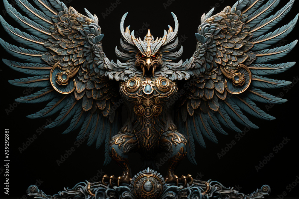 The ancient and powerful Garuda, a mythical bird-like creature from ...