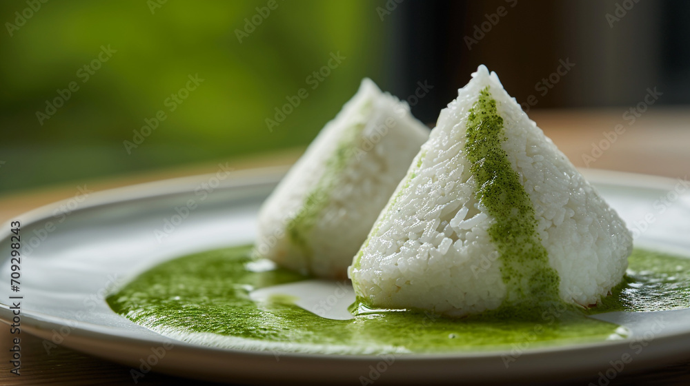 The image shows a white plate, the surface of which is covered with ...