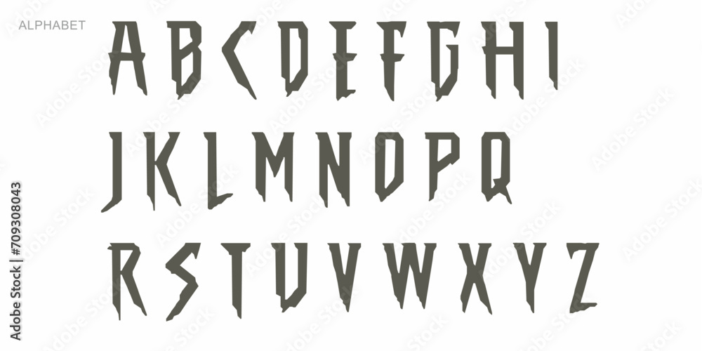 Alphabet Split Monogram, Split Letter Monogram, Alphabet Frame Font ...