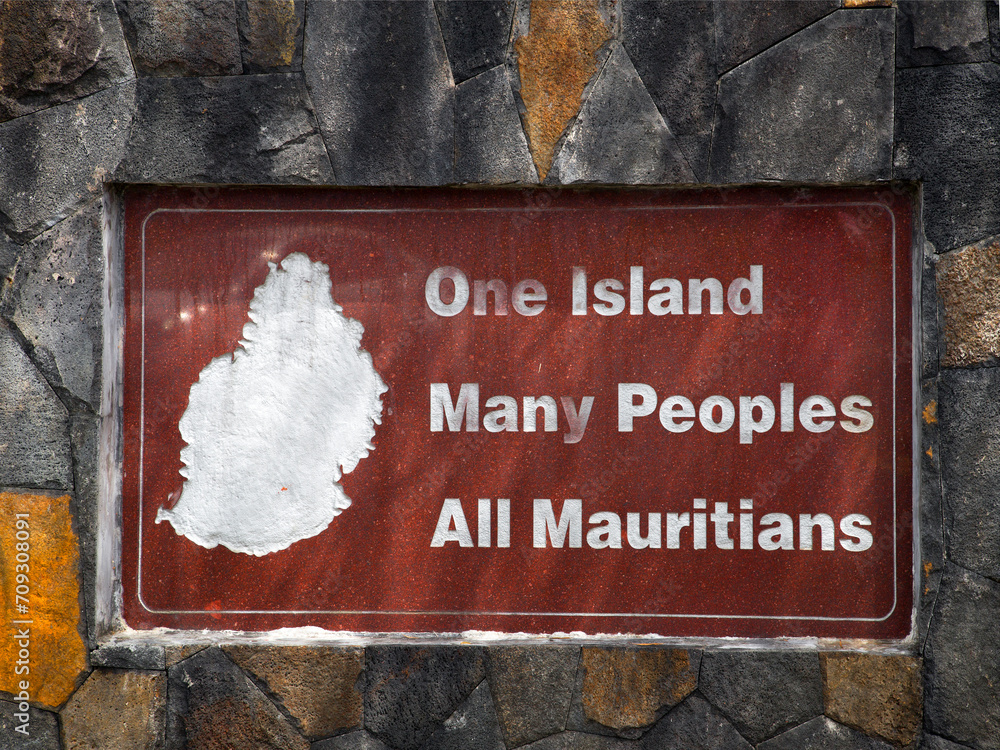 Grand Bassin, district of Savanne, Mauritius, Africa - sign with ...
