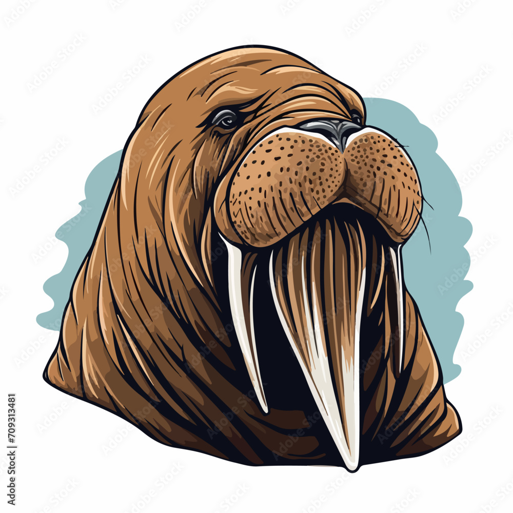 Walrus in cartoon, doodle style. Isolated 2d vector illustration in ...