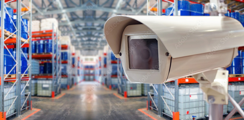 CCTV in warehouse. Video surveillance system in fulfillment center ...
