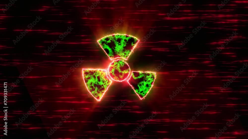 Nuclear Radioactive Animation Background Uses For Nuclear Video Concept. Radiation Toxic Sign ...