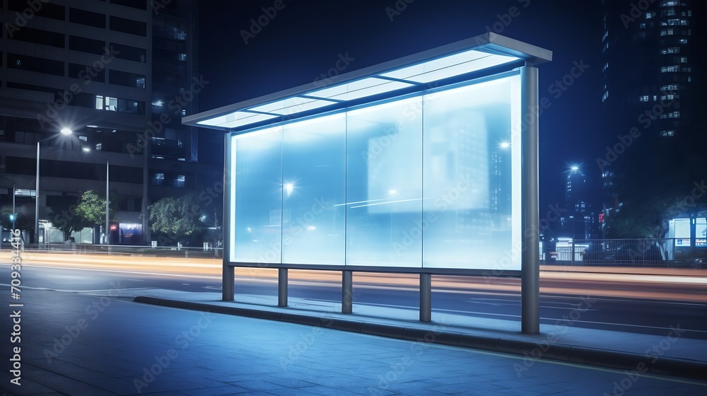 Generative AI : White wrinkled poster template in city. Blank ...