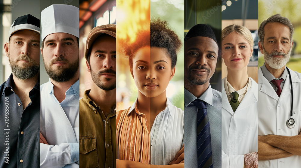 A collage featuring individuals from various professions, highlighting ...