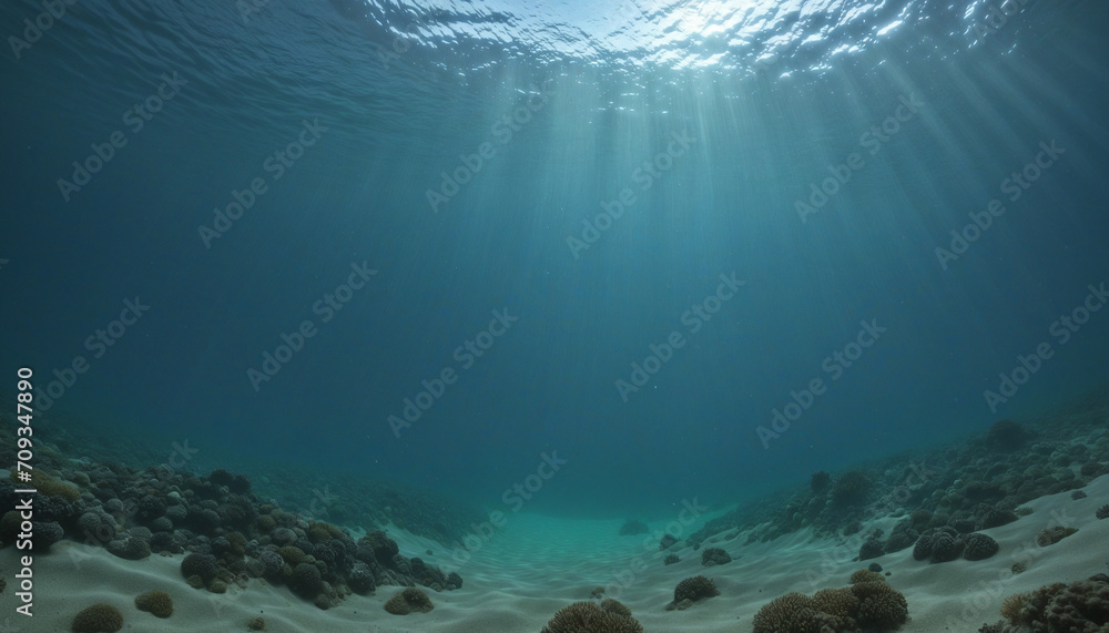 3D rendering of deep sea trench view Stock Photo | Adobe Stock
