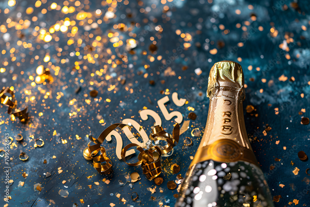 Sparkling New Year 2025 Celebration with Champagne Stock Photo | Adobe ...