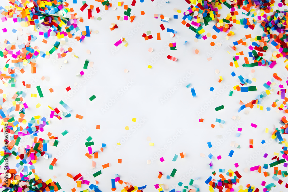 Festlicher Wirbel: Ein dynamisches Bild zeigt Konfetti, das vor einem ...