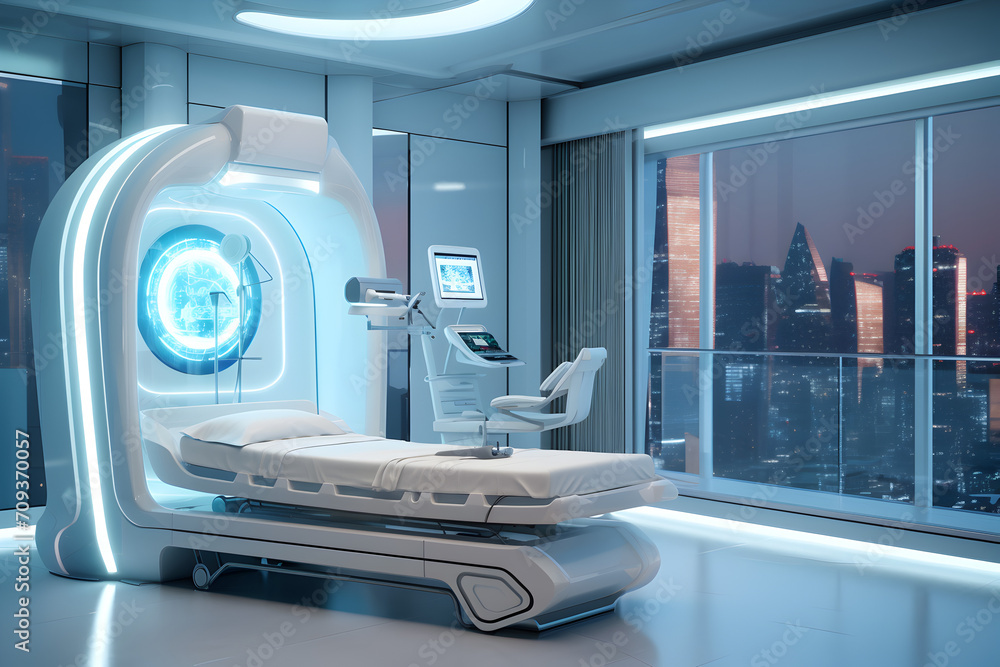 Futuristic medical facility, advanced healthcare center, modern ...