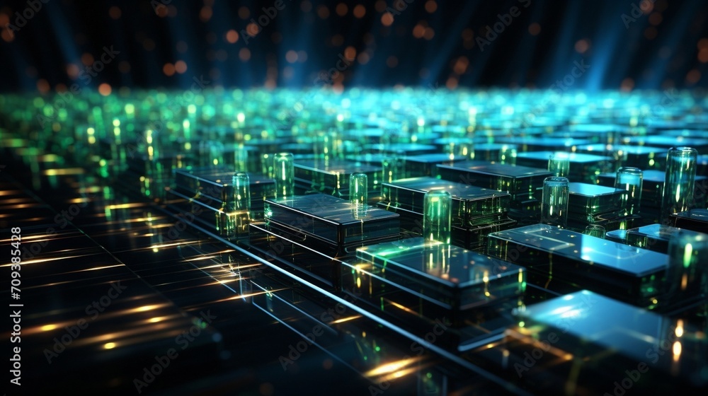 Binary Brilliance: Immersive Code Matrix in 3D Stock Illustration | Adobe Stock