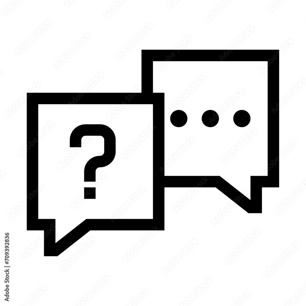 Icono de preguntas y respuestas. Diálogo, conversación informativa ...