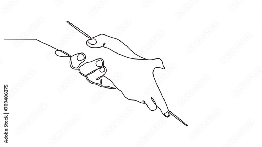 Continuous one line animation. Hand drawn animated motion graphic ...