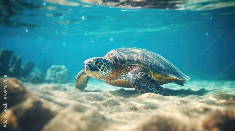 Closeup of a sea turtles flipper, highlighting the importance of ...