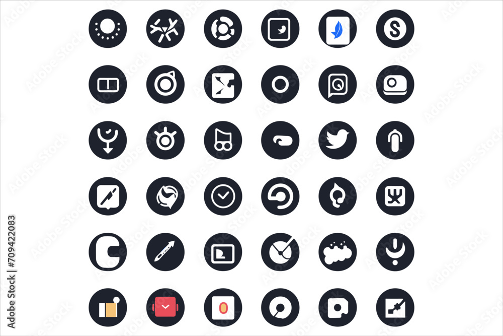 social media icons vector, social media icons with names, Facebook ...