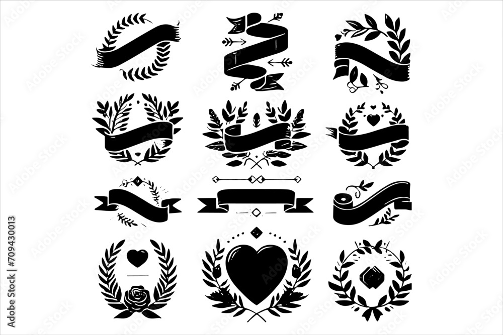 Free Ribon clipart Vector Bundle Set, Free Ribon Vector For T-shirt ...