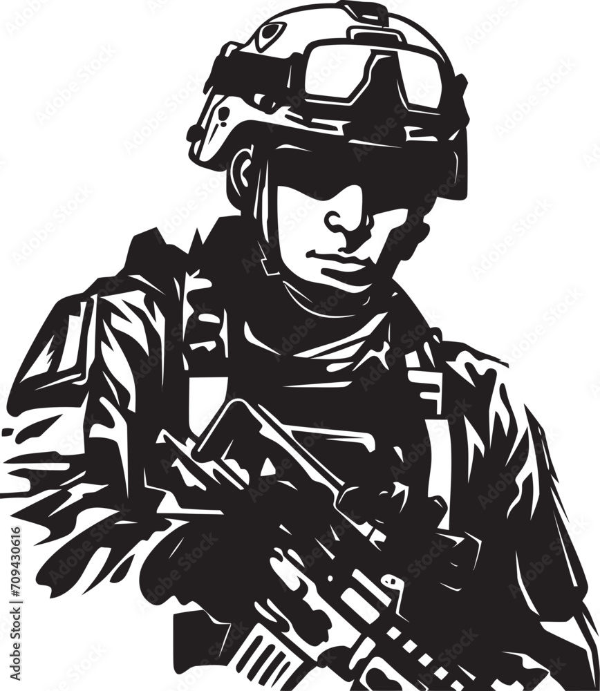 Covert Strike Force Vector Black Insignia for Soldiers Stealth Elite ...