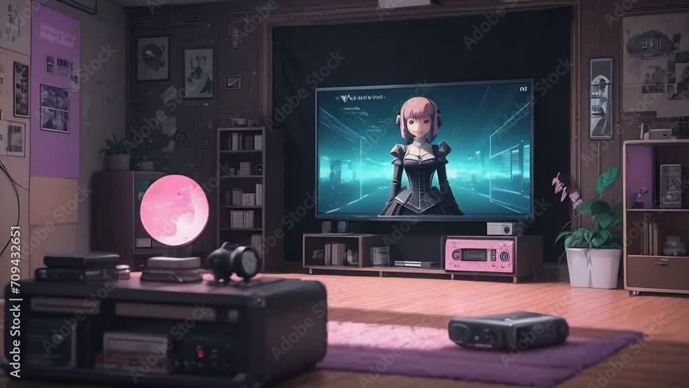 Vidéo Stock Animated virtual backgrounds, stream overlay loop wallpaper ...