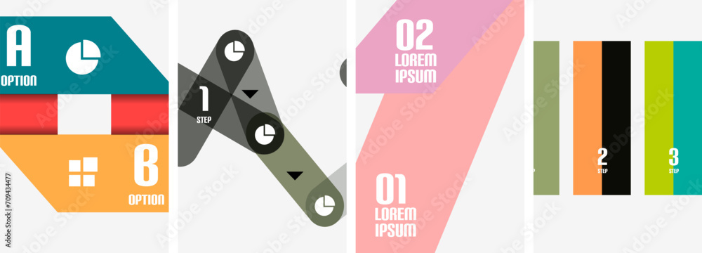 Set of line infographic poster backgrounds. Vector illustration For ...