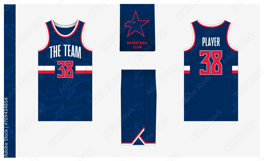 Basketball uniform mockup template design for sport club. Basketball ...