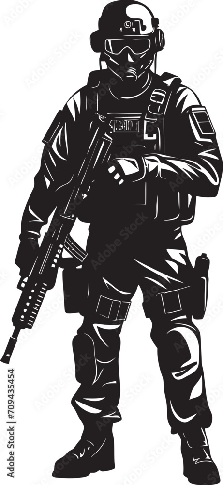 Dynamic Defense Sleek Vector Logo for SWAT Police Operations in Black ...