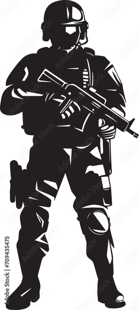 Dynamic Defense Monochromatic SWAT Police Insignia in Sleek Vector ...
