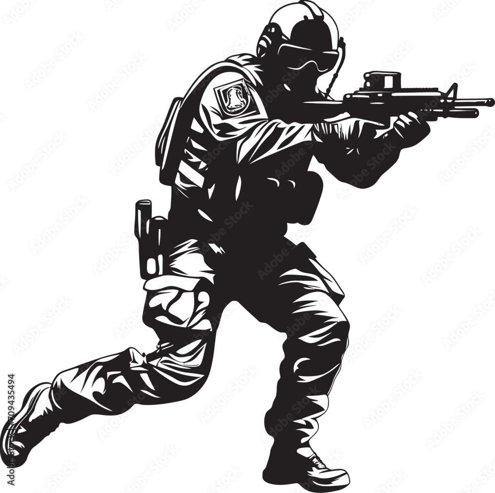 Strikeforce Sentinel Monochromatic SWAT Police Logo Design in Vector ...
