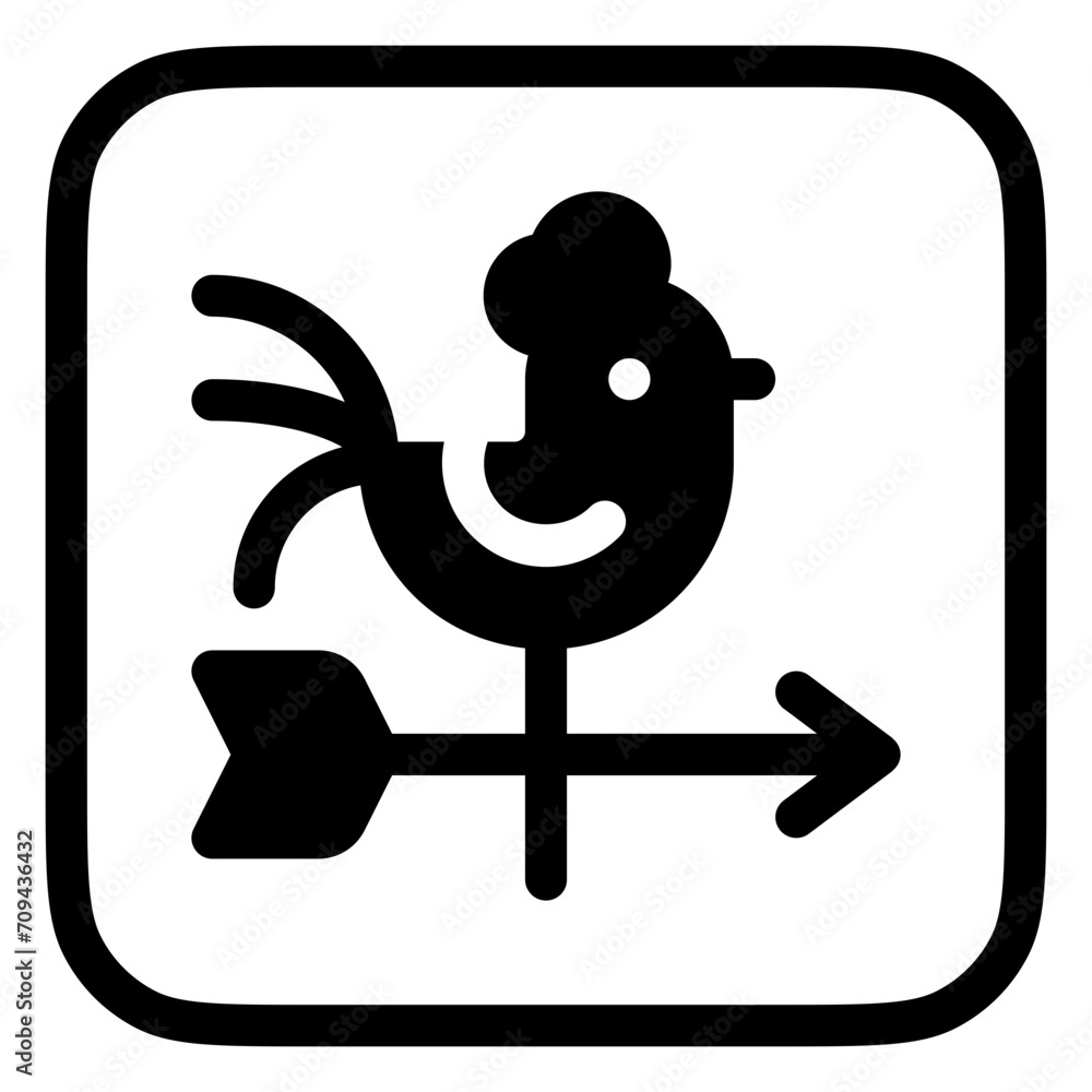 Editable weather vane vector icon. Farm, building, structure. Part of a ...