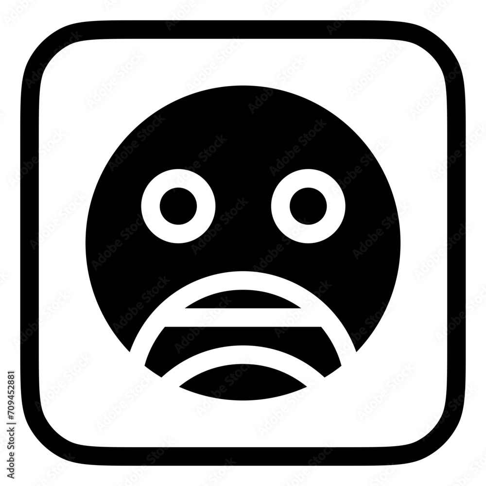 Vecteur Stock Editable scared, shocked, petrified face vector icon ...