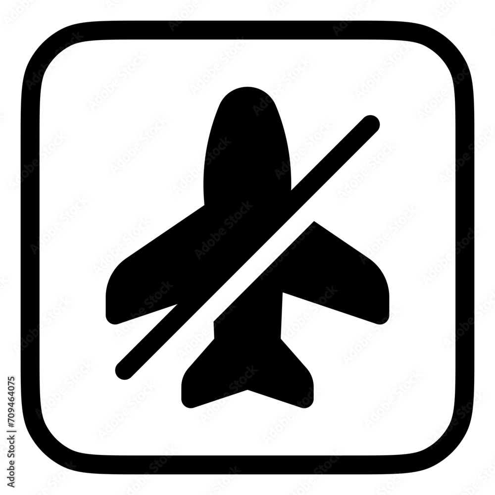 Editable vector airplane mode off icon. Part of a big icon set family ...