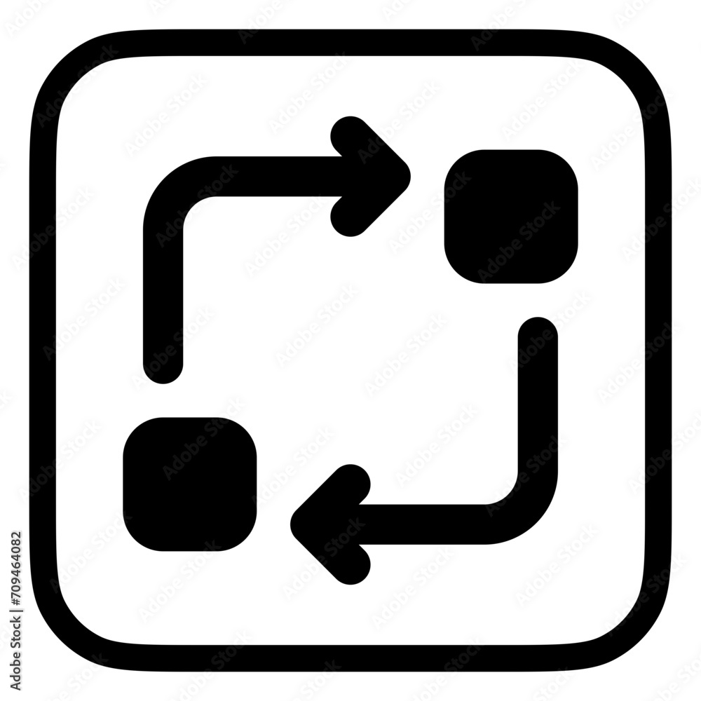 Editable vector data transfer synchronization icon. Part of a big icon ...